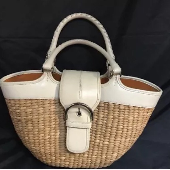 Coach | Bags | Coach Straw Bag In White Euc No Flaws | Poshmark